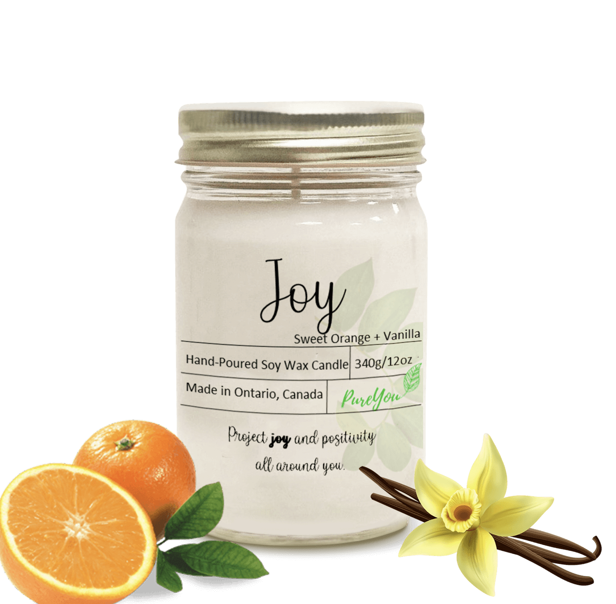 Joy Soy Wax Candle (Sweet Orange +Vanilla) – PureYou Handmade